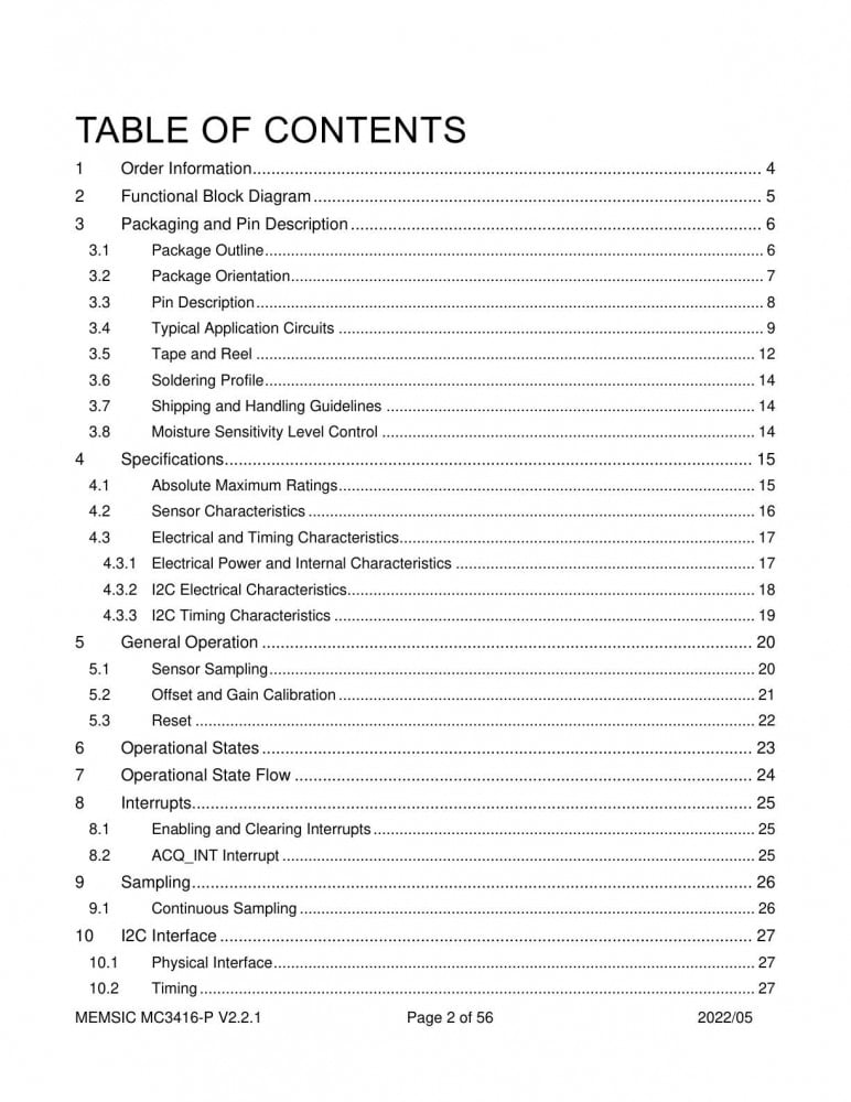 MC3416-P datasheet page 2
