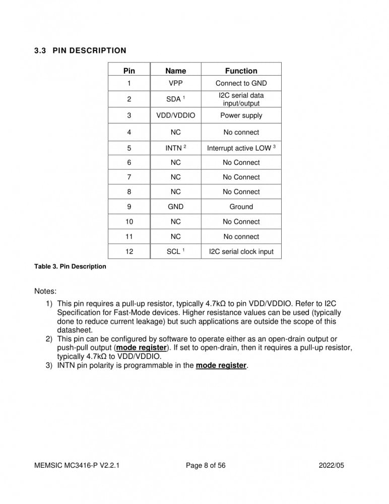MC3416-P datasheet page 8