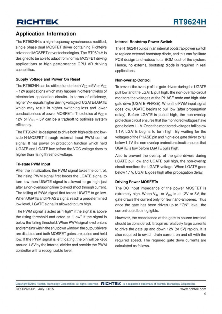 RT9624H datasheet page 9