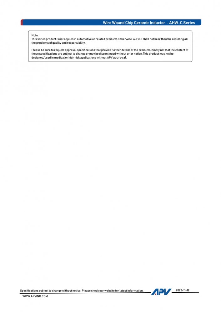 APV AHW-C datasheet page 8