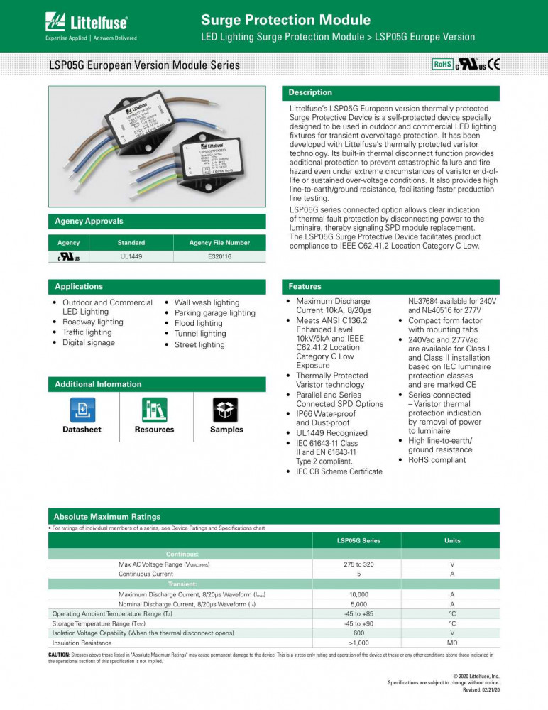 LSP05G277SX3333 datasheet page 1
