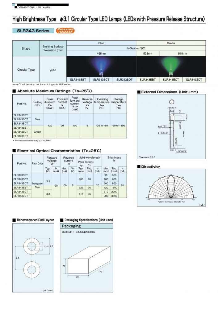 SLR343EBT3F technical document page 1