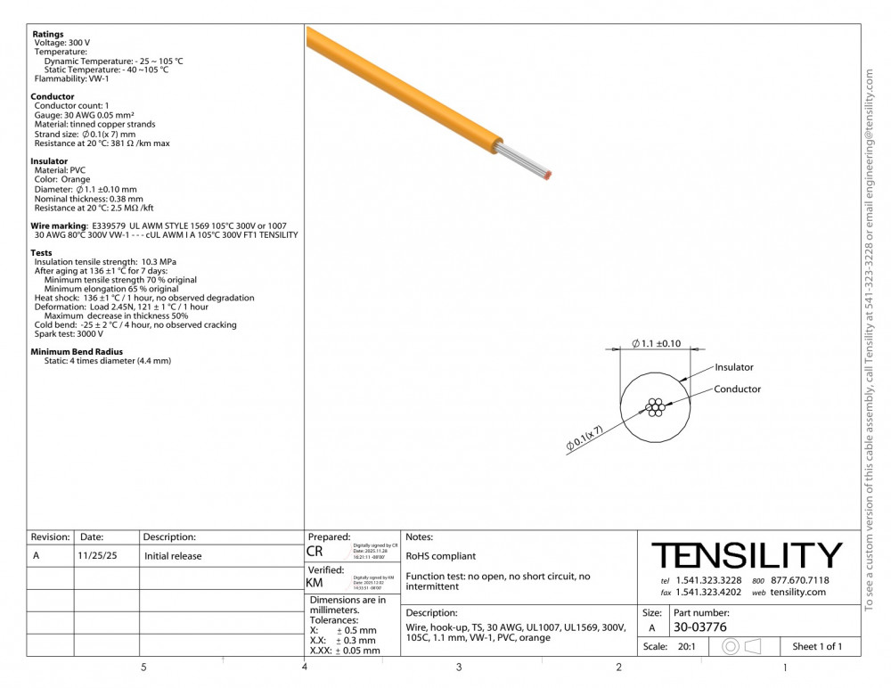 Tensility International 30-03776 product drawing