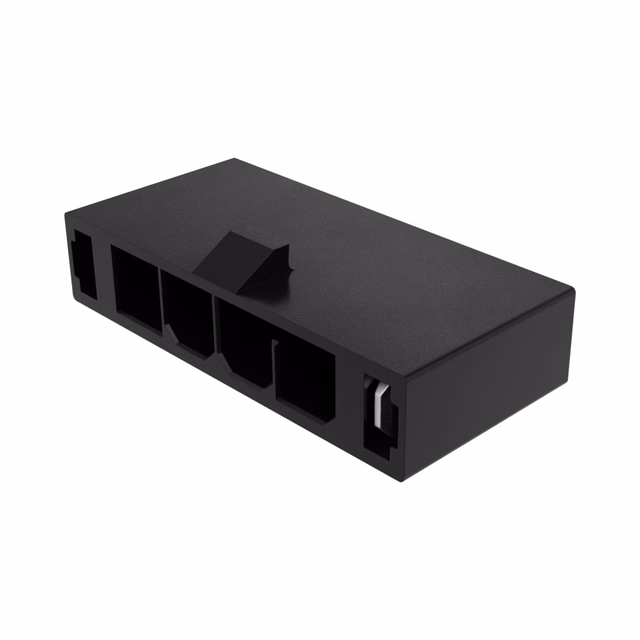 Mini-Fit Max Right Angle Header, Single Row, Surface Mount, 4 Circuits, Matte Tin (Sn) Plating, Black, Glow-Wire Capable, Tape and Reel for sale