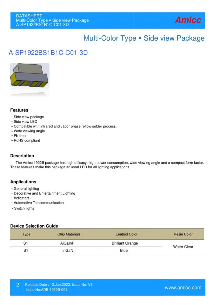 A-SP1922BS1B1C-C01-3D datasheet page 2