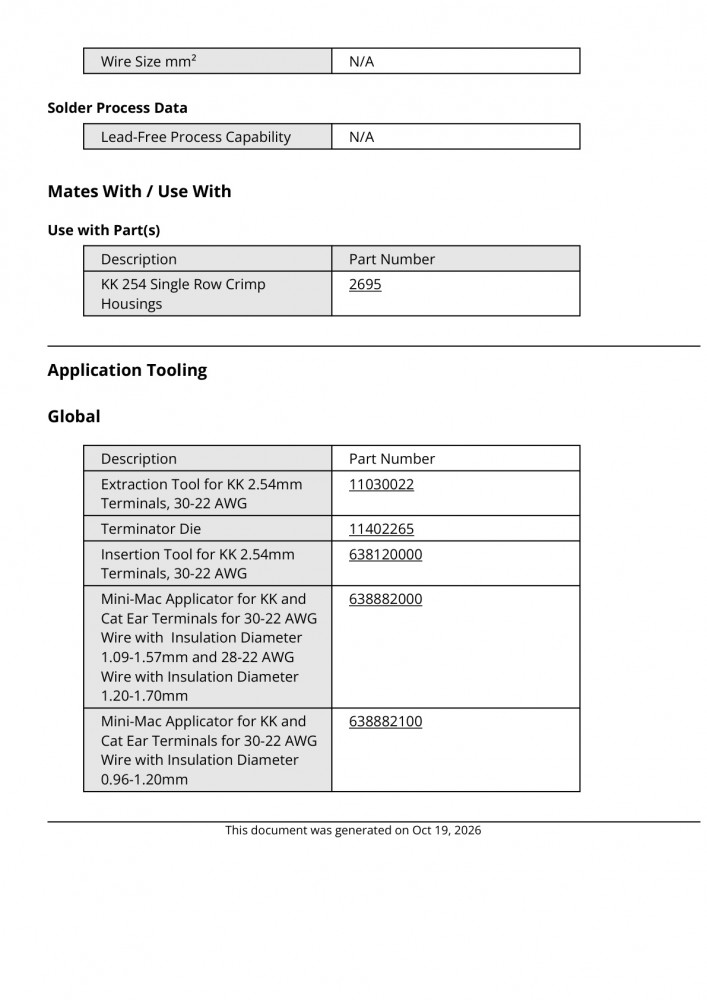 Molex KK 254 product specification page 3