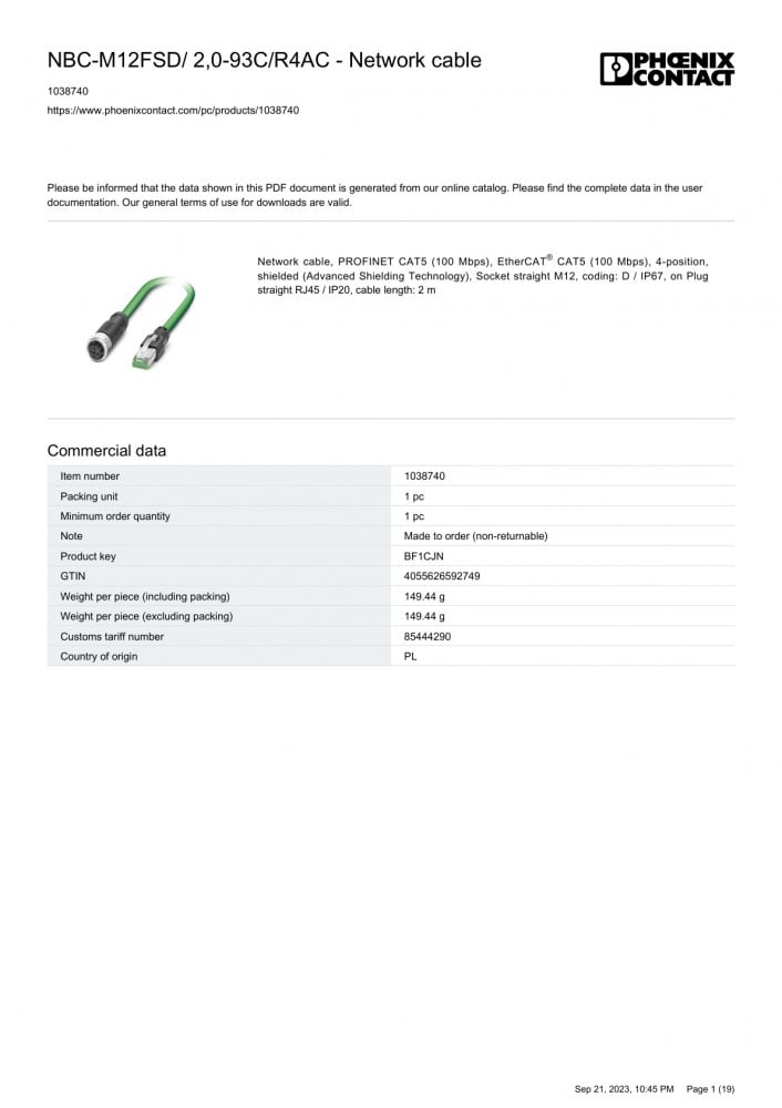 Product document page 1