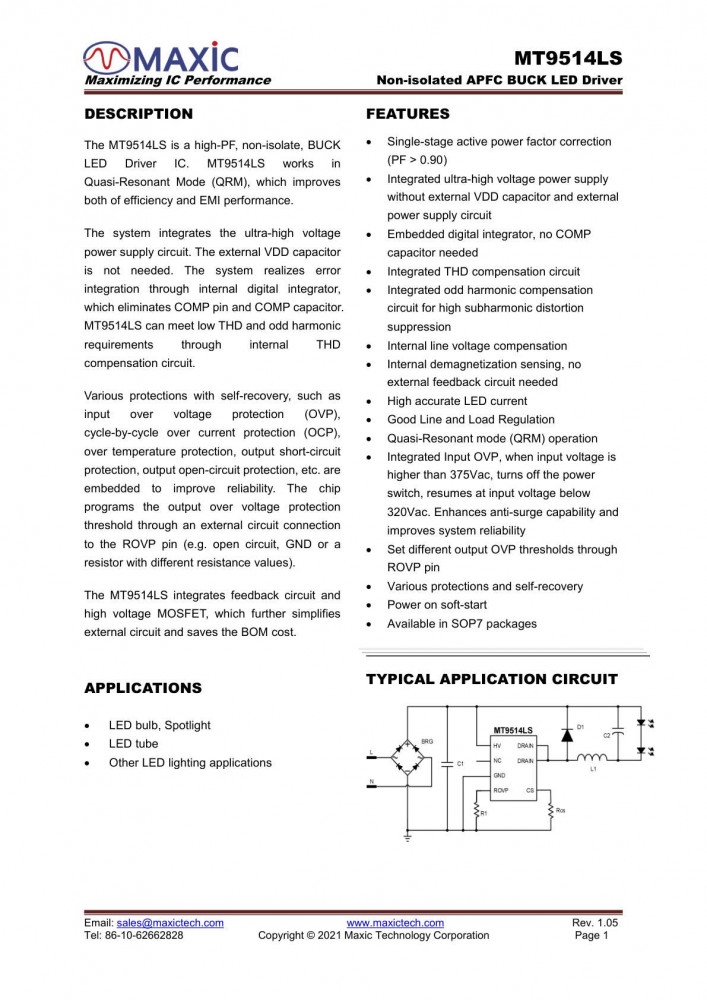MT9514LS technical document preview