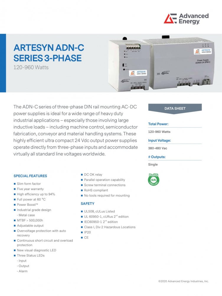 ADN-C series datasheet page 1