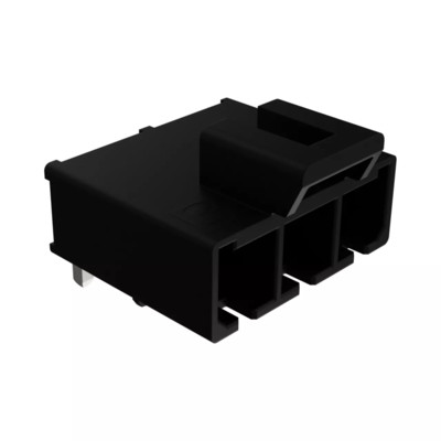 Mega-Fit ColorLock Right-Angle Header, 5.70mm Pitch, Single Row, 3 Circuits, Matte Tin (Sn) Plating, Glow-Wire Capable, Tray, Blue