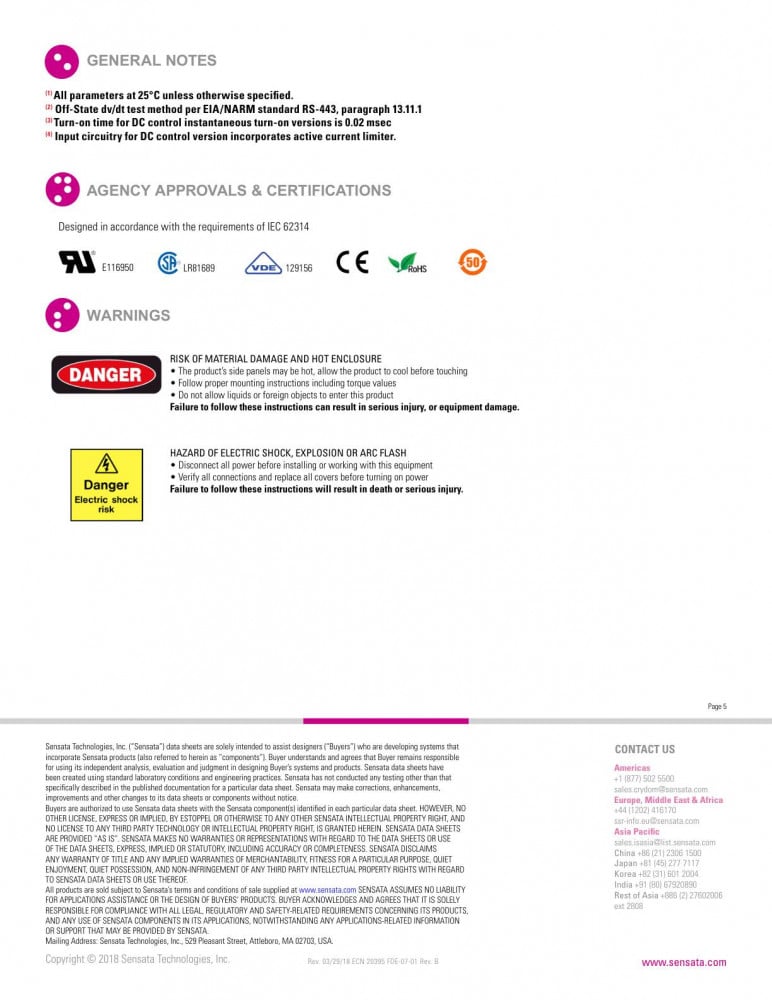 Sensata CKR48 datasheet page 5