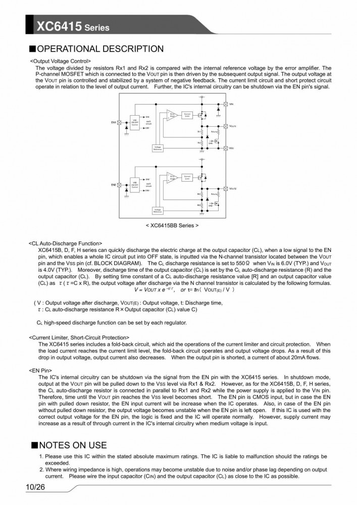 XC6415 datasheet page 10