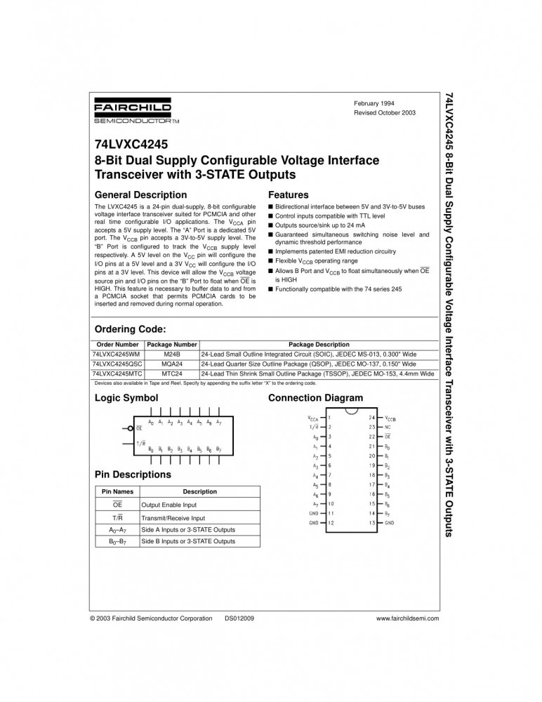 74LVXC4245 datasheet page 2