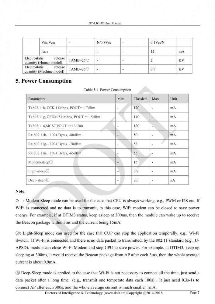 DT-LIGHT technical document page 10