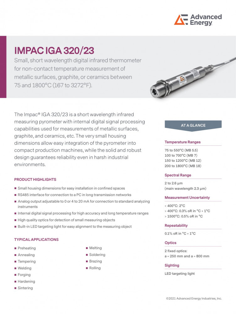 IGA 320/23 product documentation page 1
