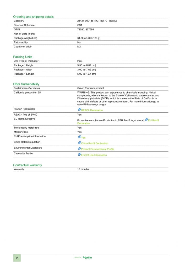 9001BW245 technical document page 2