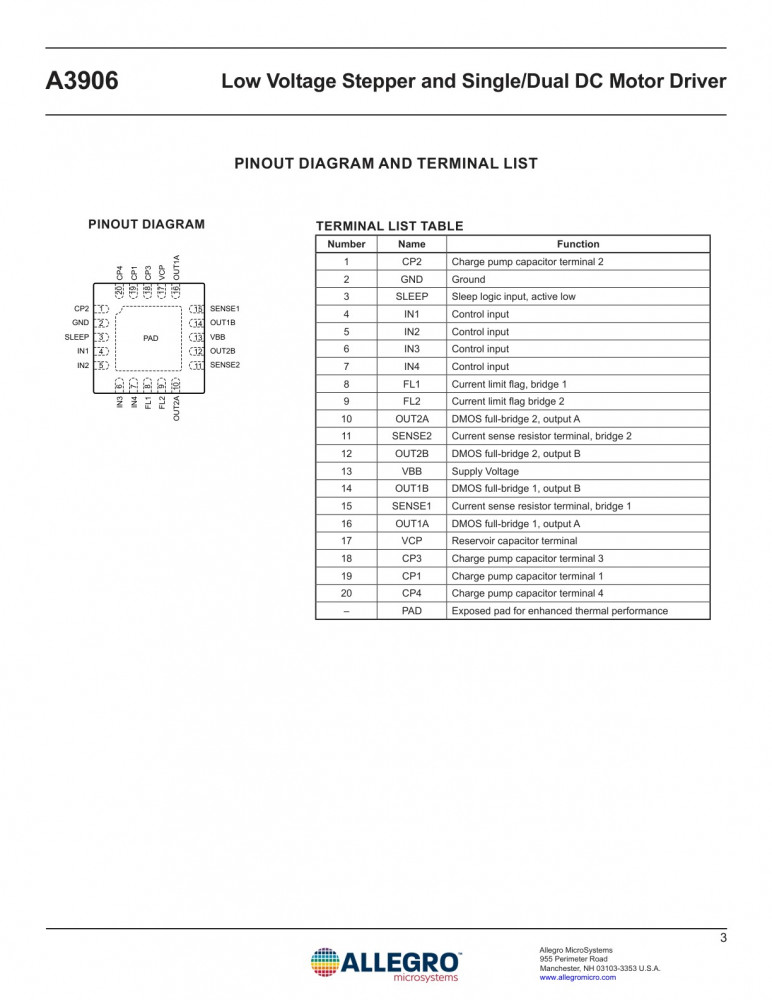 A3906 datasheet page 3