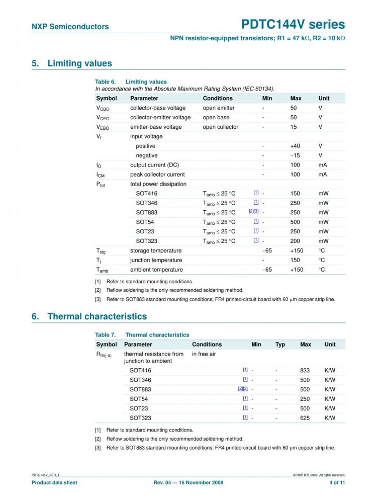 PDTC144V datasheet page 5