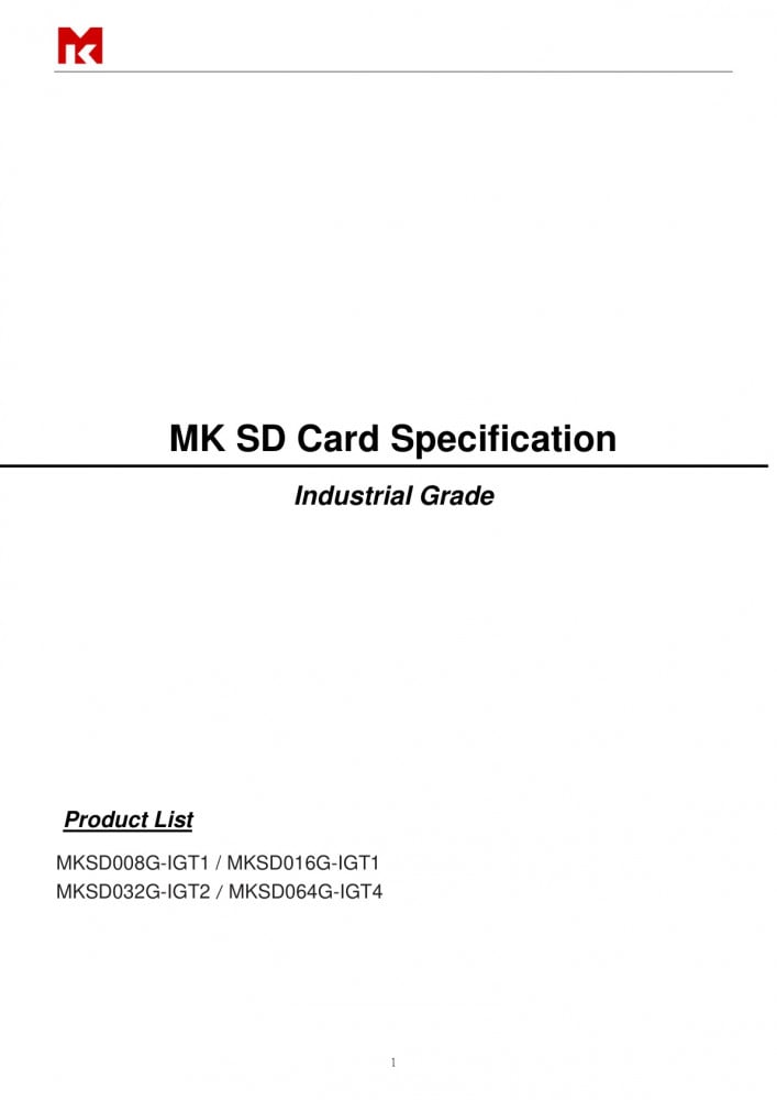 MK SD Card specification page 1