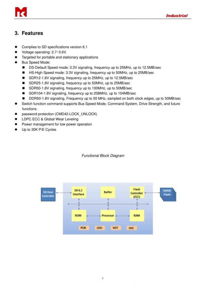 MK SD Card specification page 5