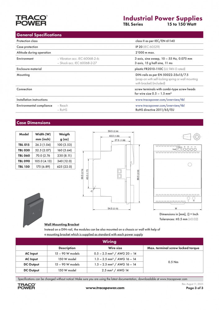 TBL series technical document page 3