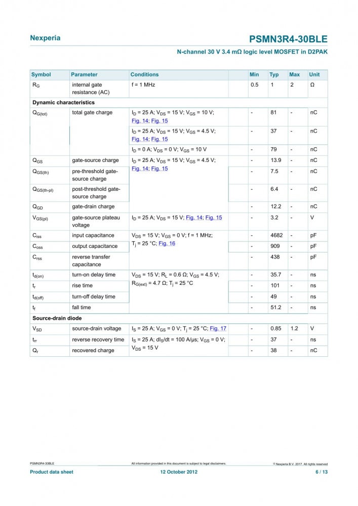 PSMN3R4-30BLE datasheet page 6