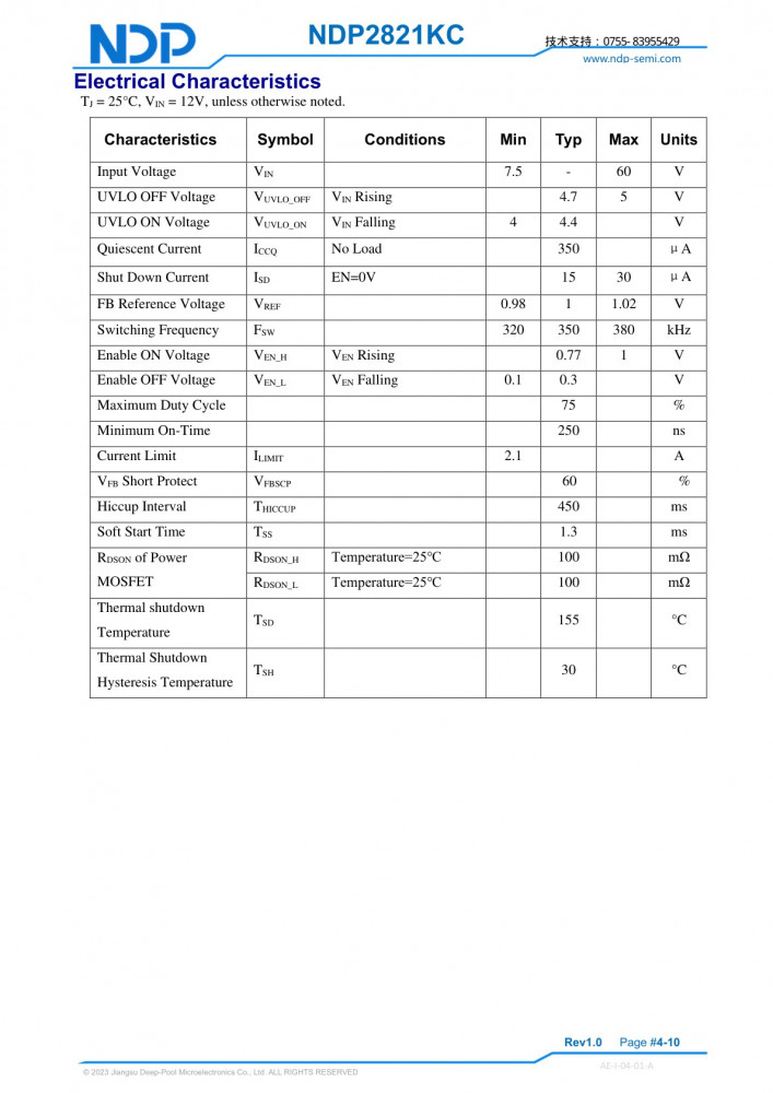 NDP2821KC datasheet page 4