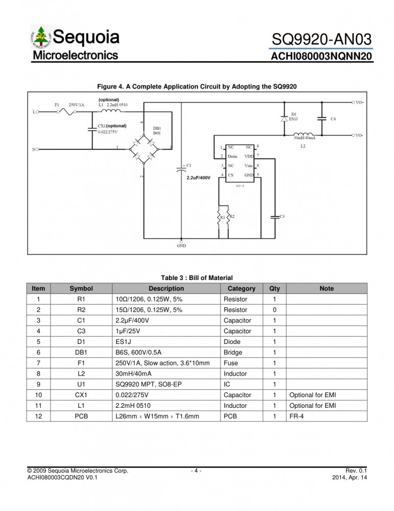 SQ9920 application note page 4