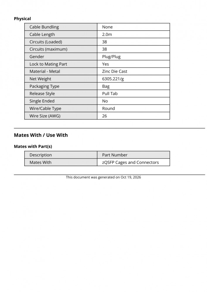 MOLEX cable assembly drawing, page 3