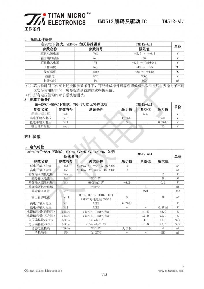 TM512AL1 datasheet page 4