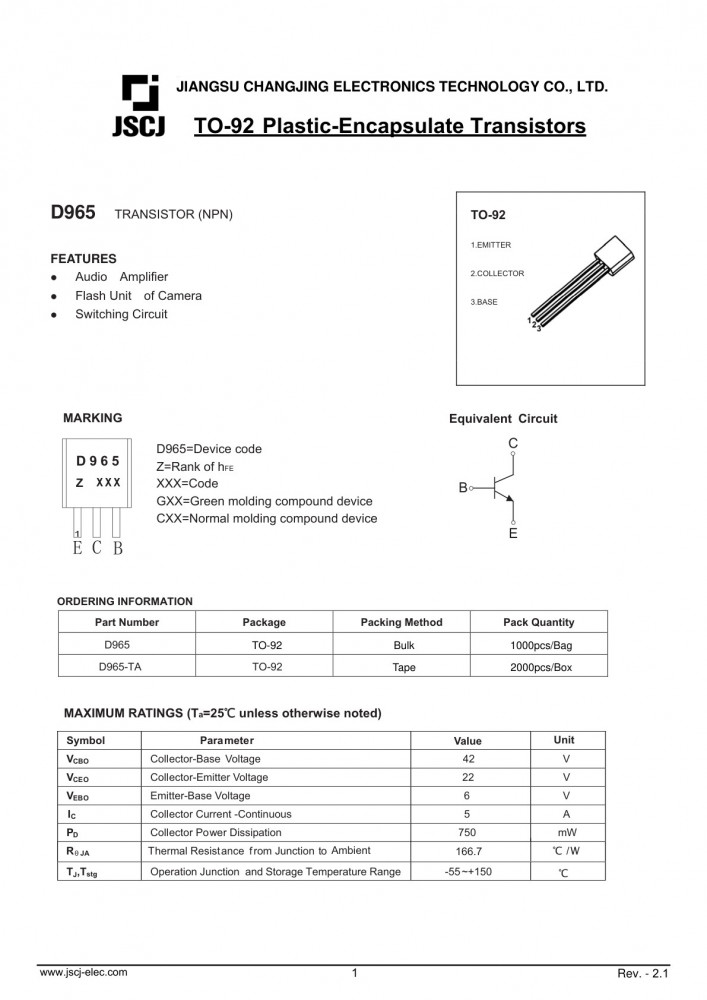 D965-TA datasheet page 1