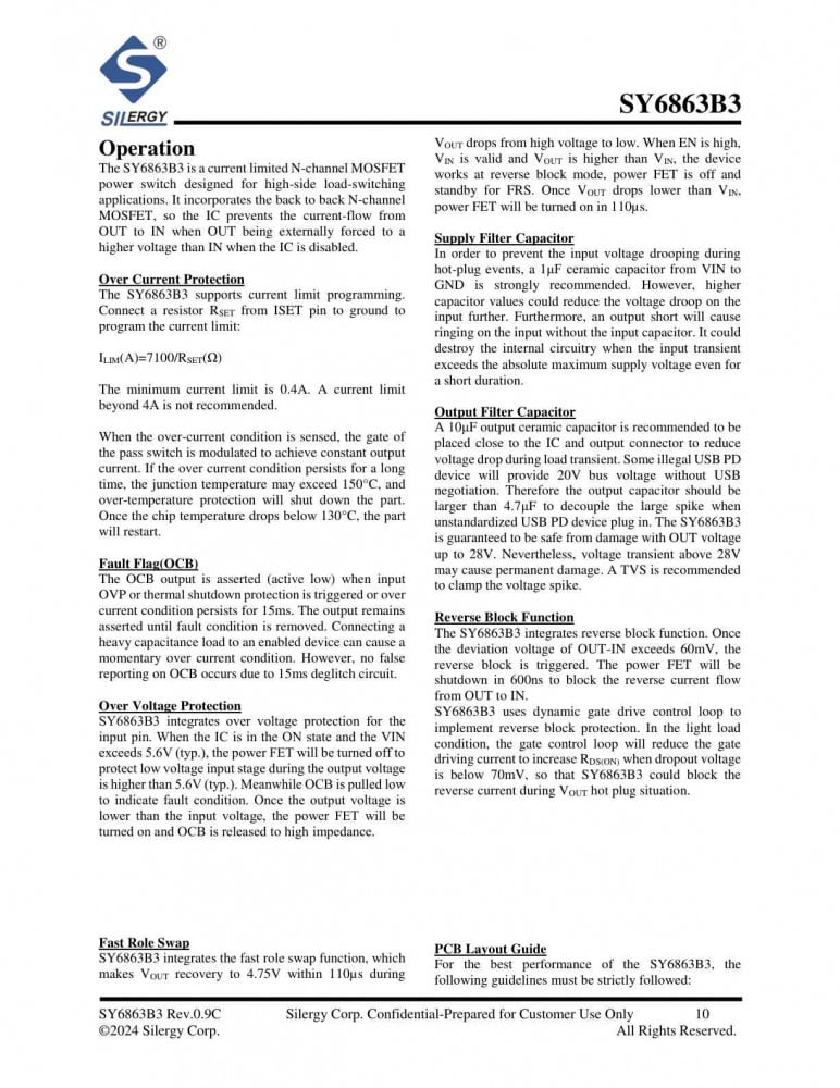 SY6863B3ABC datasheet page 10