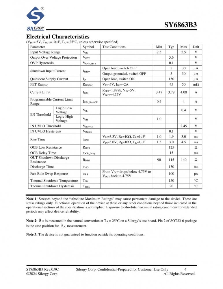 SY6863B3ABC datasheet page 4