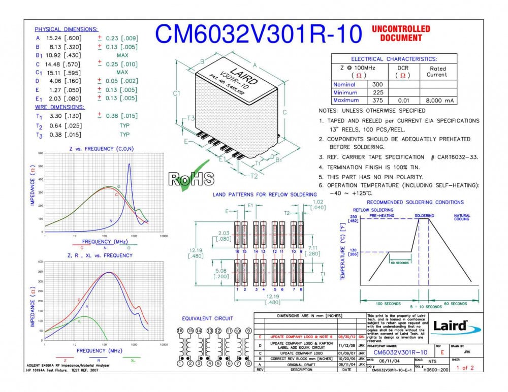 CM6032V301R-10 Laird technical document page