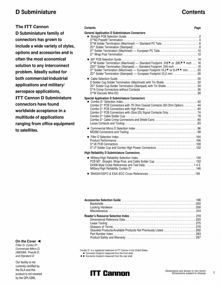 ITT CANNON D-subminiature catalog page 2