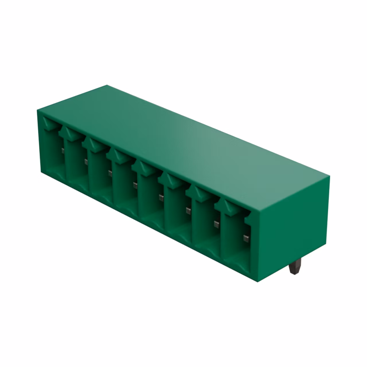 3.50mm Pitch Eurostyle Right-Angle PCB Header, Green Housing, 8 Circuits for sale