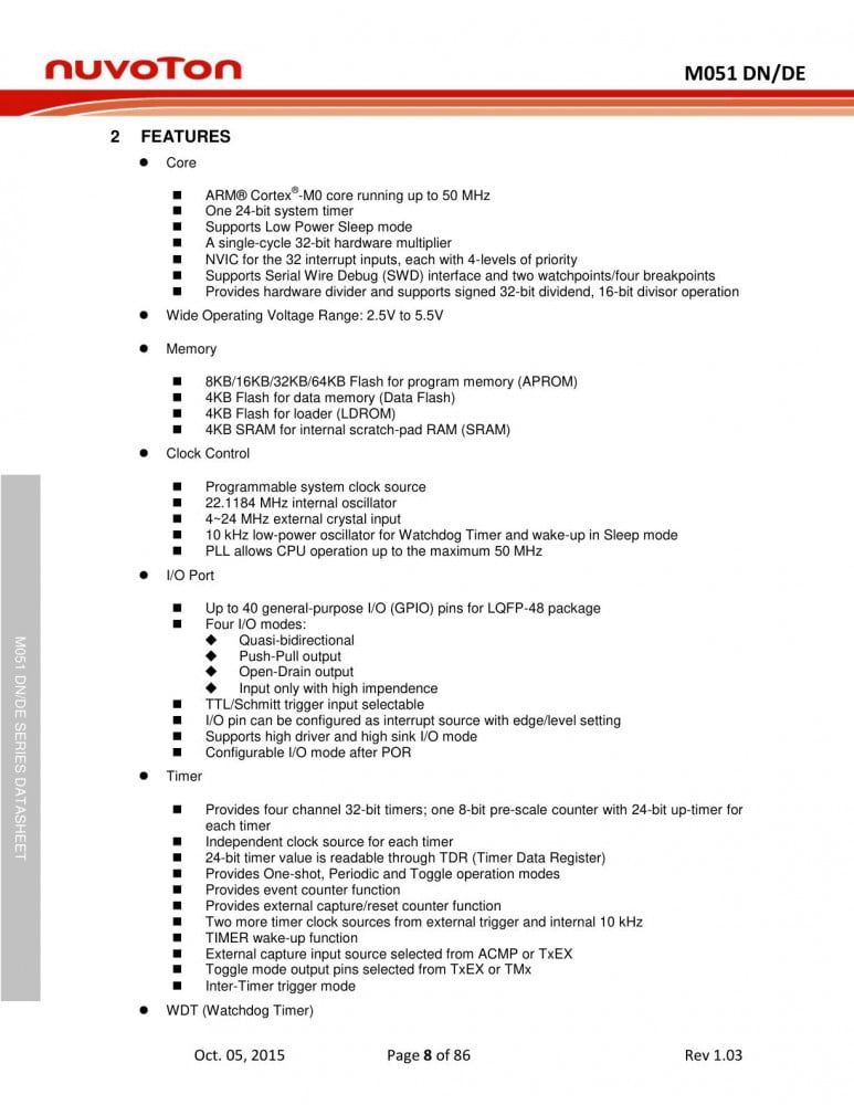 M051 DN/DE datasheet page 8
