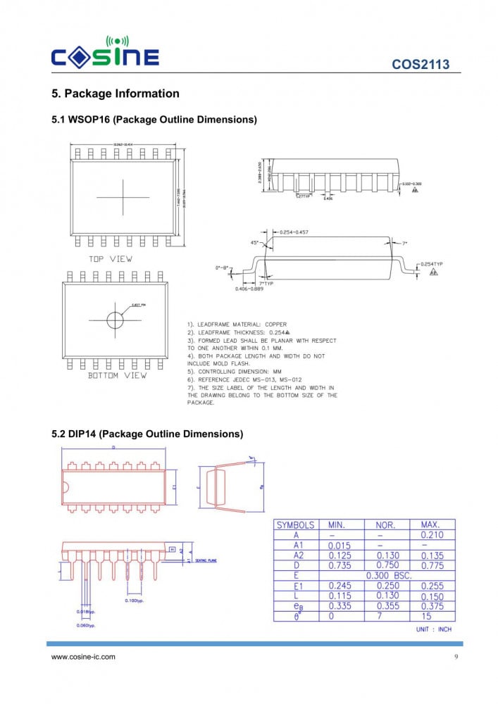 COS2113 datasheet page 9