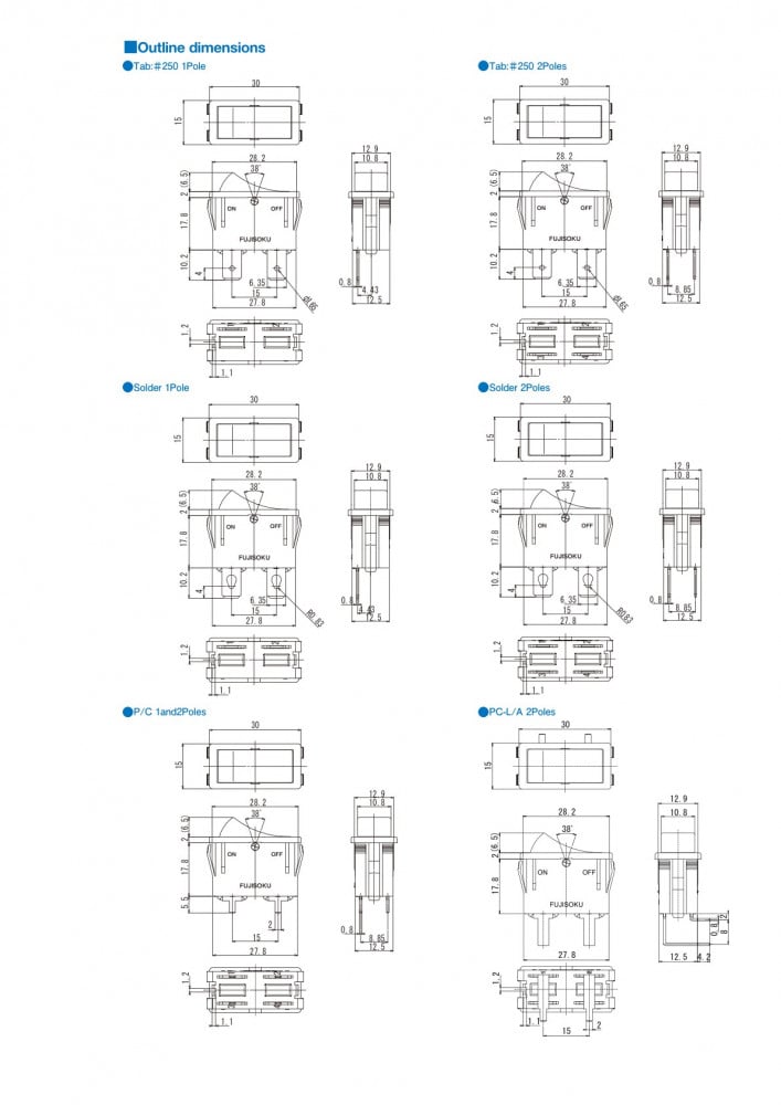 Nidec CF-LA rocker switch documentation, page 2
