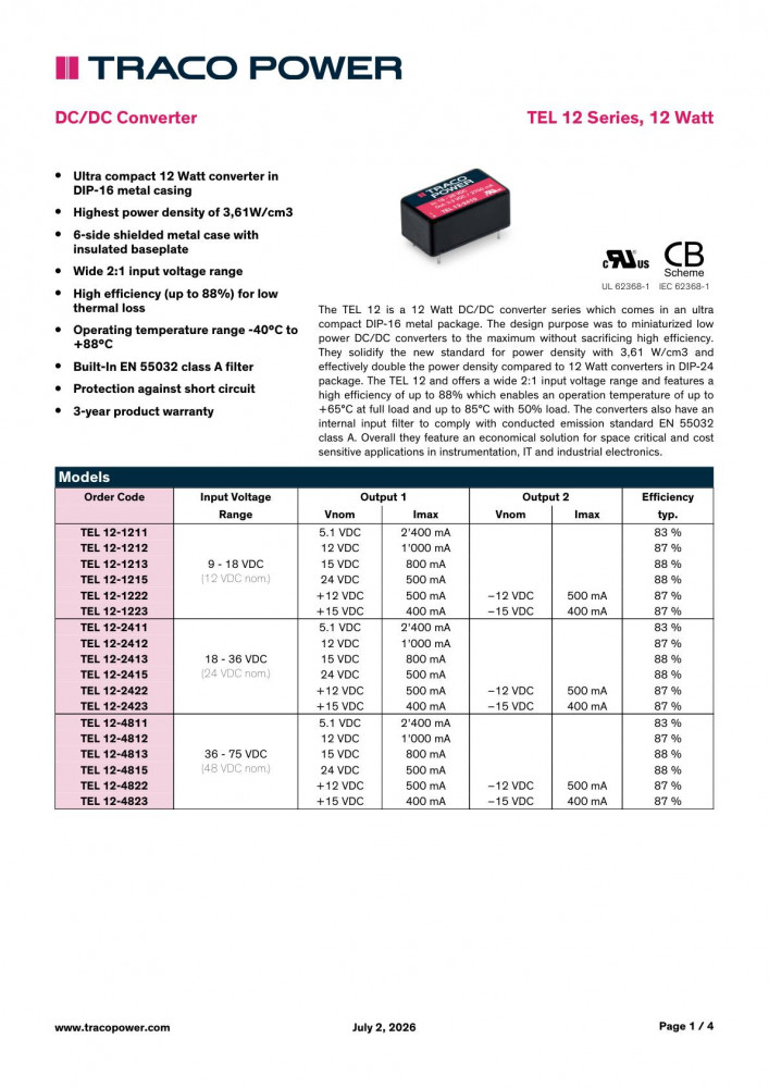 TEL 12 documentation page 1