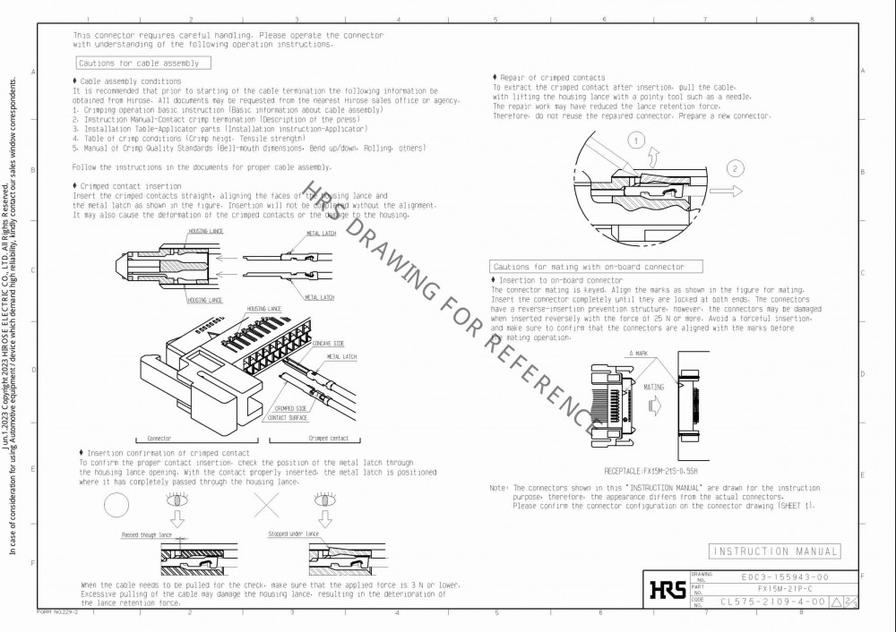 HRS FX15M-21P-C technical drawing page 2