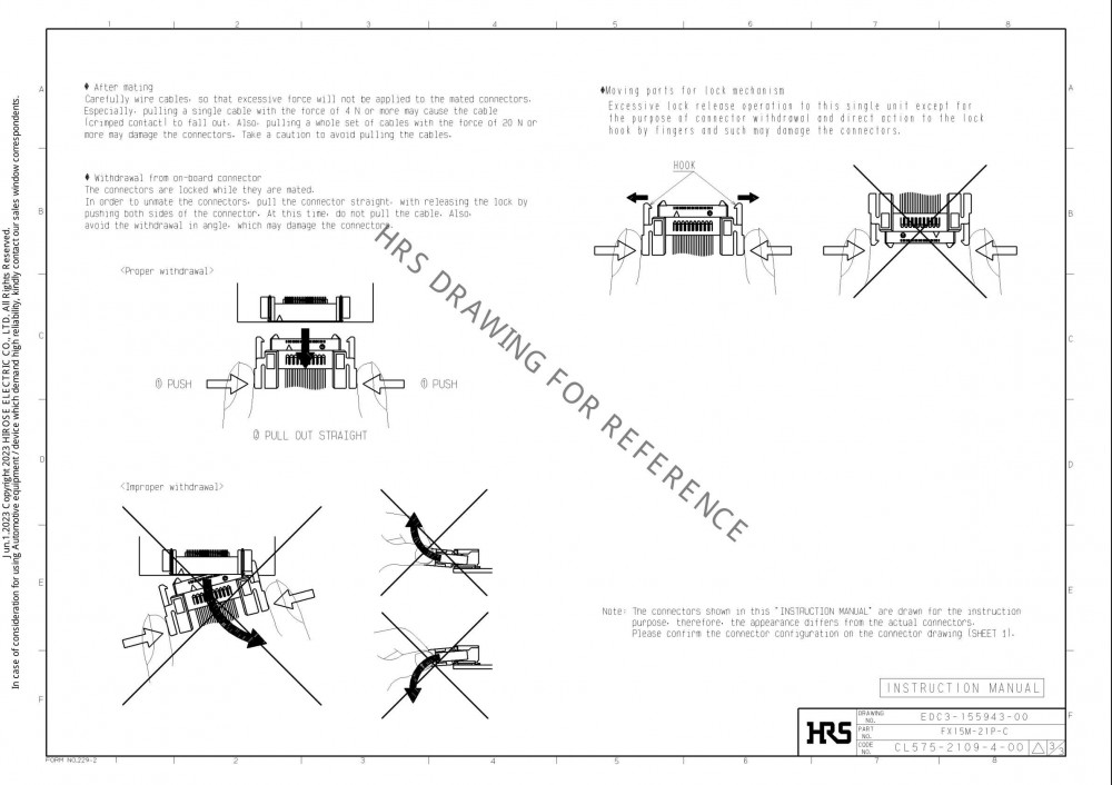 HRS FX15M-21P-C technical drawing page 3