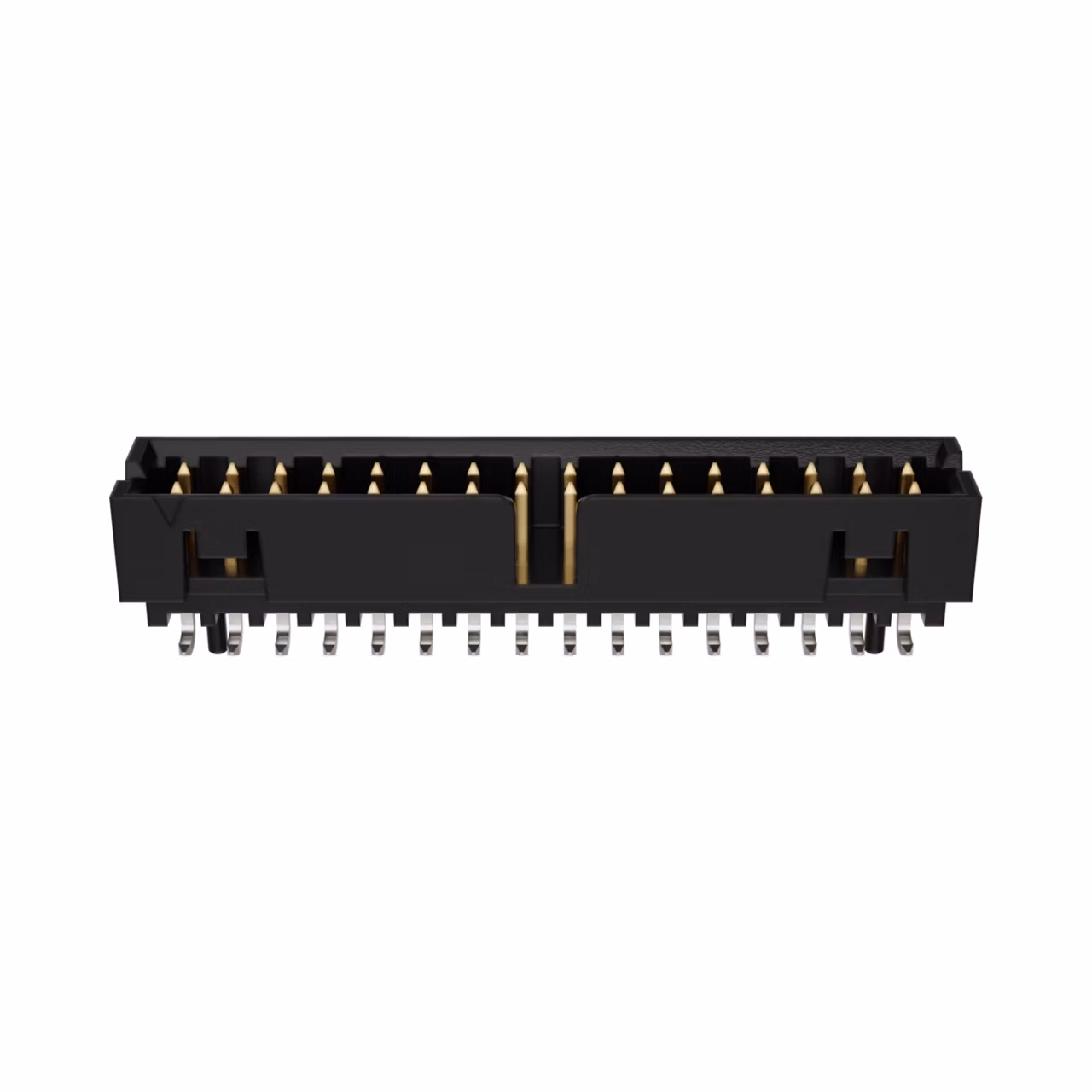 2.00mm Pitch, Milli-Grid PCB Header, Dual Row, Vertical, Surface Mount, Shrouded, 32 Circuits, 0.76µm Gold (Au) Plating, Dual Side Slots, Dual Friction Locks, Center Polarization, with Pegs, Tape and Reel for sale
