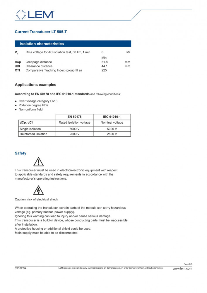 LT 505-T datasheet page 2