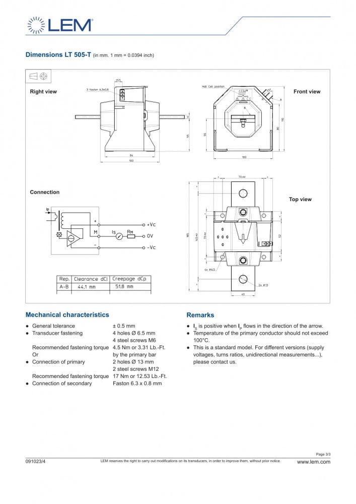 LT 505-T datasheet page 3
