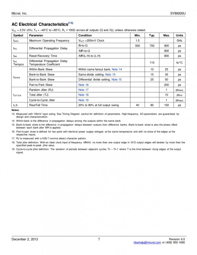 SY89200U datasheet page 7