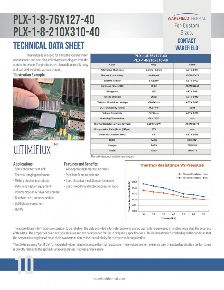 WAKEFIELD ulTIMiFlux technical document, page 10