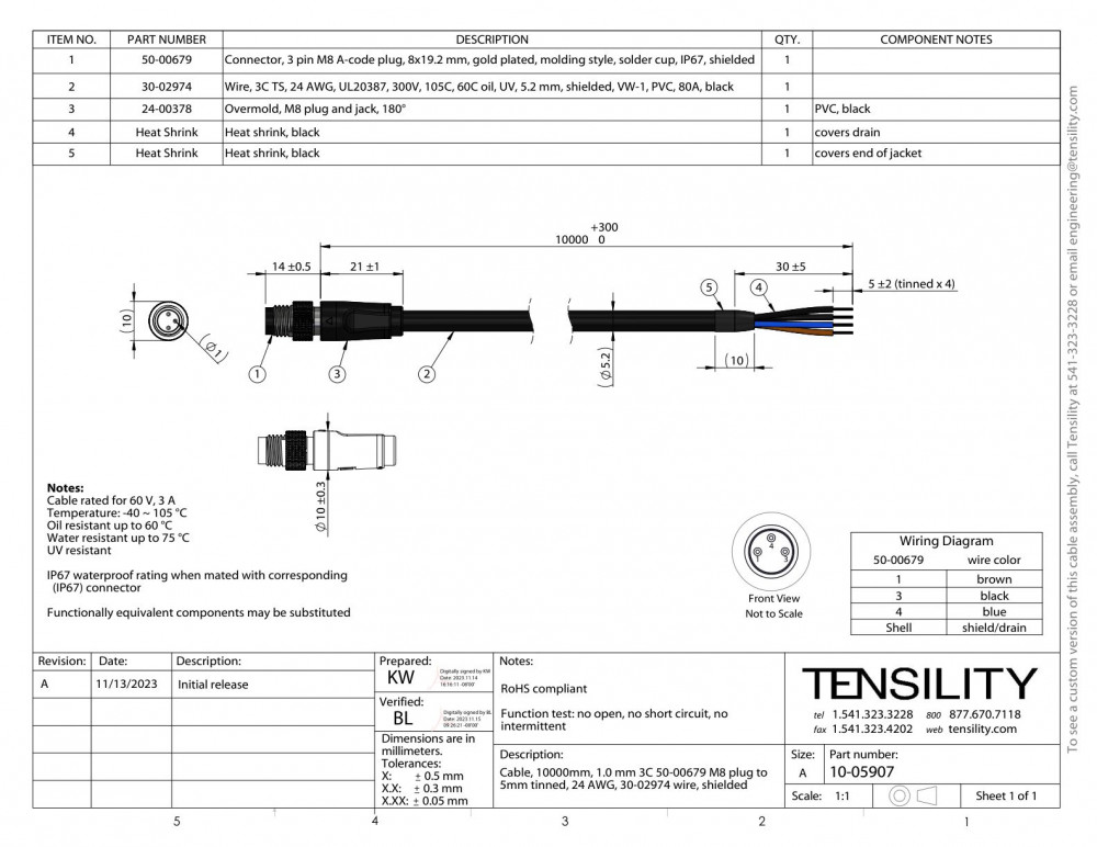 Technical drawing image for Tensility International part 10-05907
