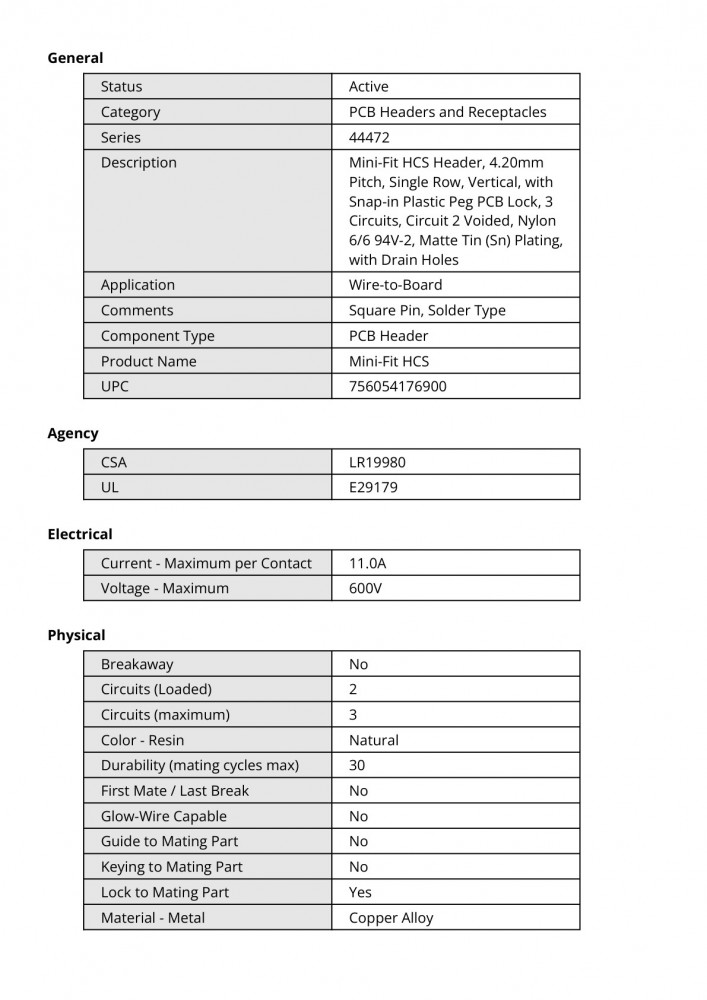 MOLEX 444723000 technical document page 2