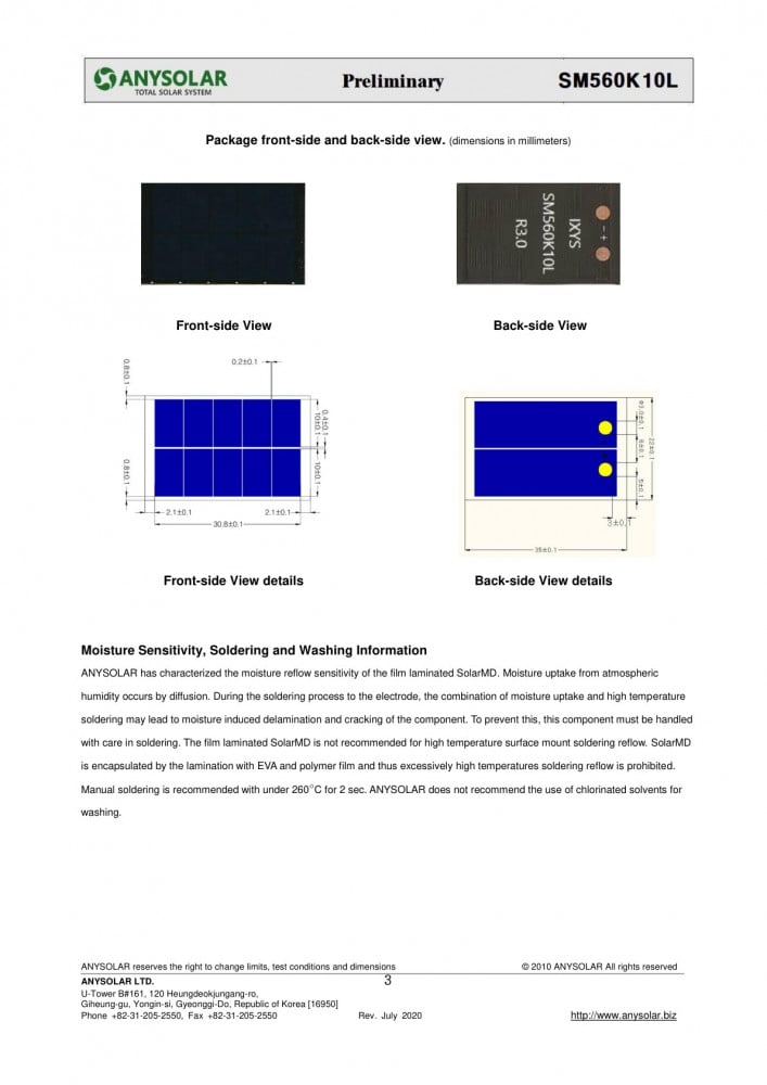 ANYSOLAR SM560K10L datasheet page 3